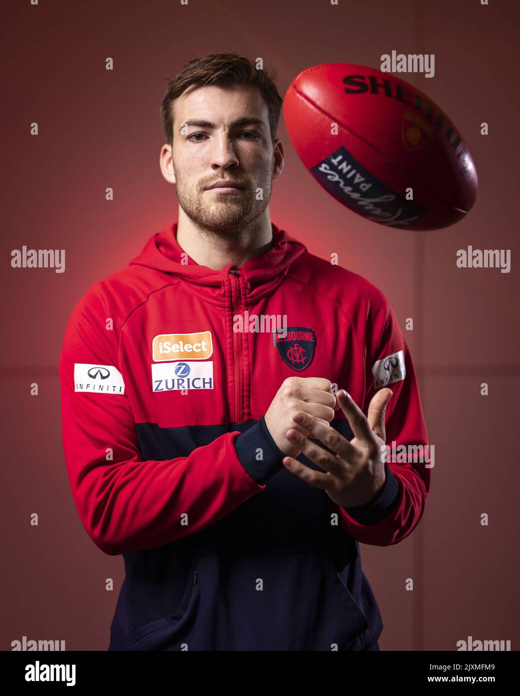 Jack Viney poses for a photo during a Melbourne Demons media opp at ...