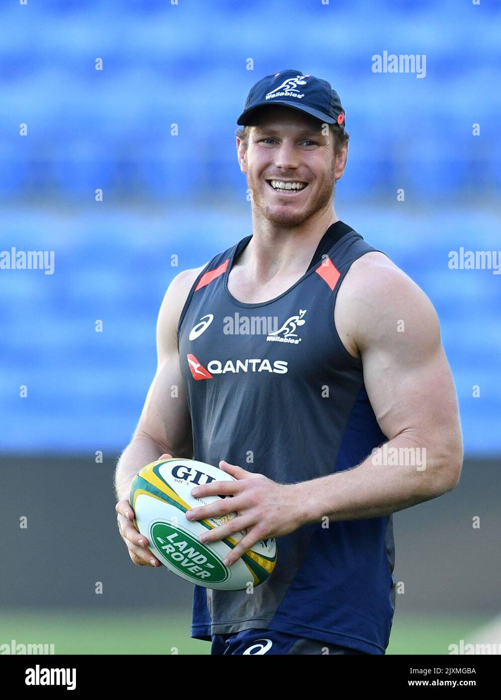 David Pocock is seen during Wallabies training at CBUS Stadium on the ...