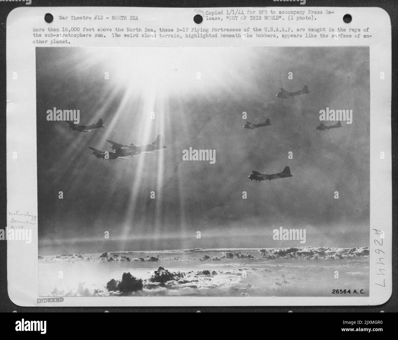 More than 16,000 feet above the North Sea, these B-17 Flying Fortresses ...