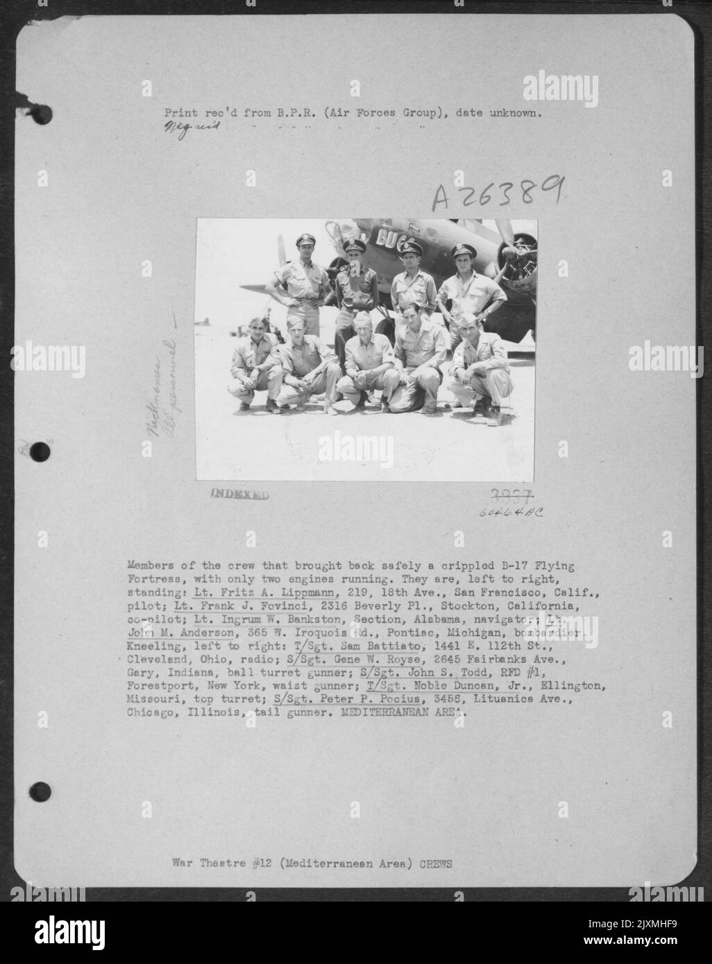 Members of the crew that brought back safely a crippled B-17 Flying ...