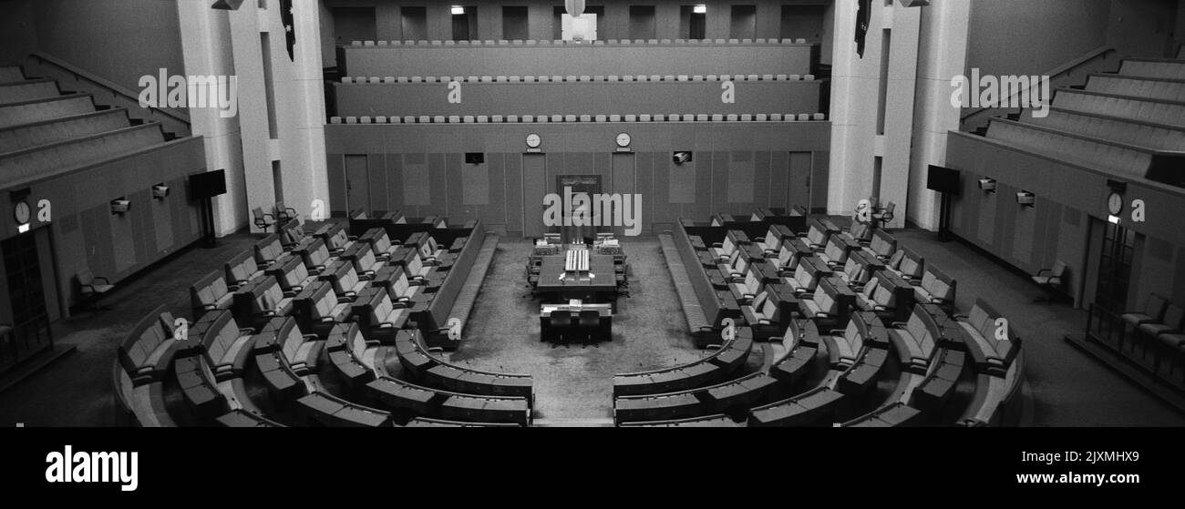 An overview of the empty House of Representative at Parliament House in ...