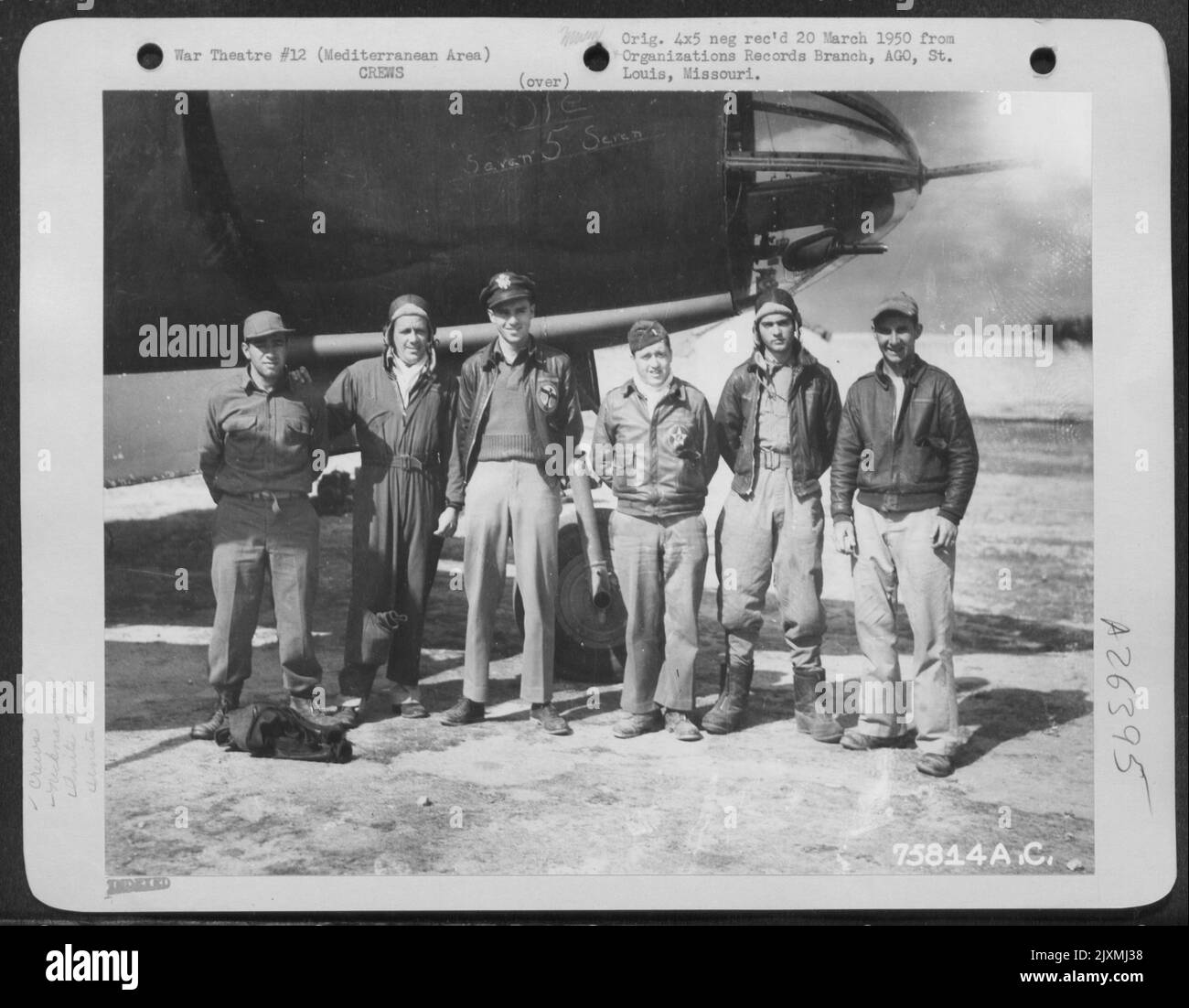 The crew of the Martin B-26 "Ole Seven 5 Seven" of the 34th Bomb ...