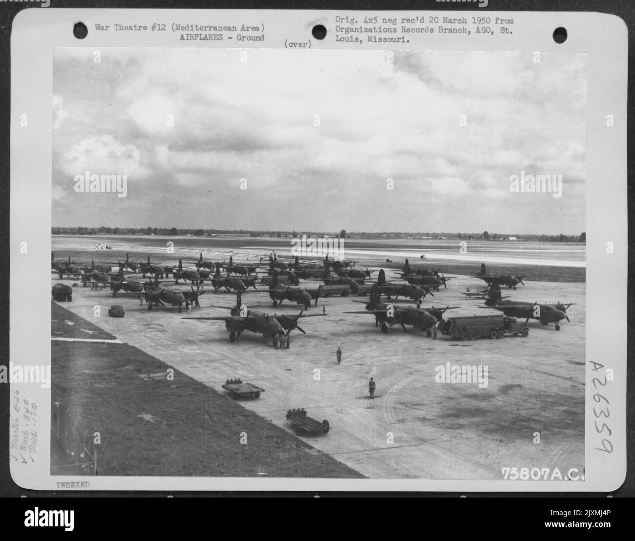 Martin B-26s of the 34th Bomb Squadron, 17th Bomb Group, parked on the ...