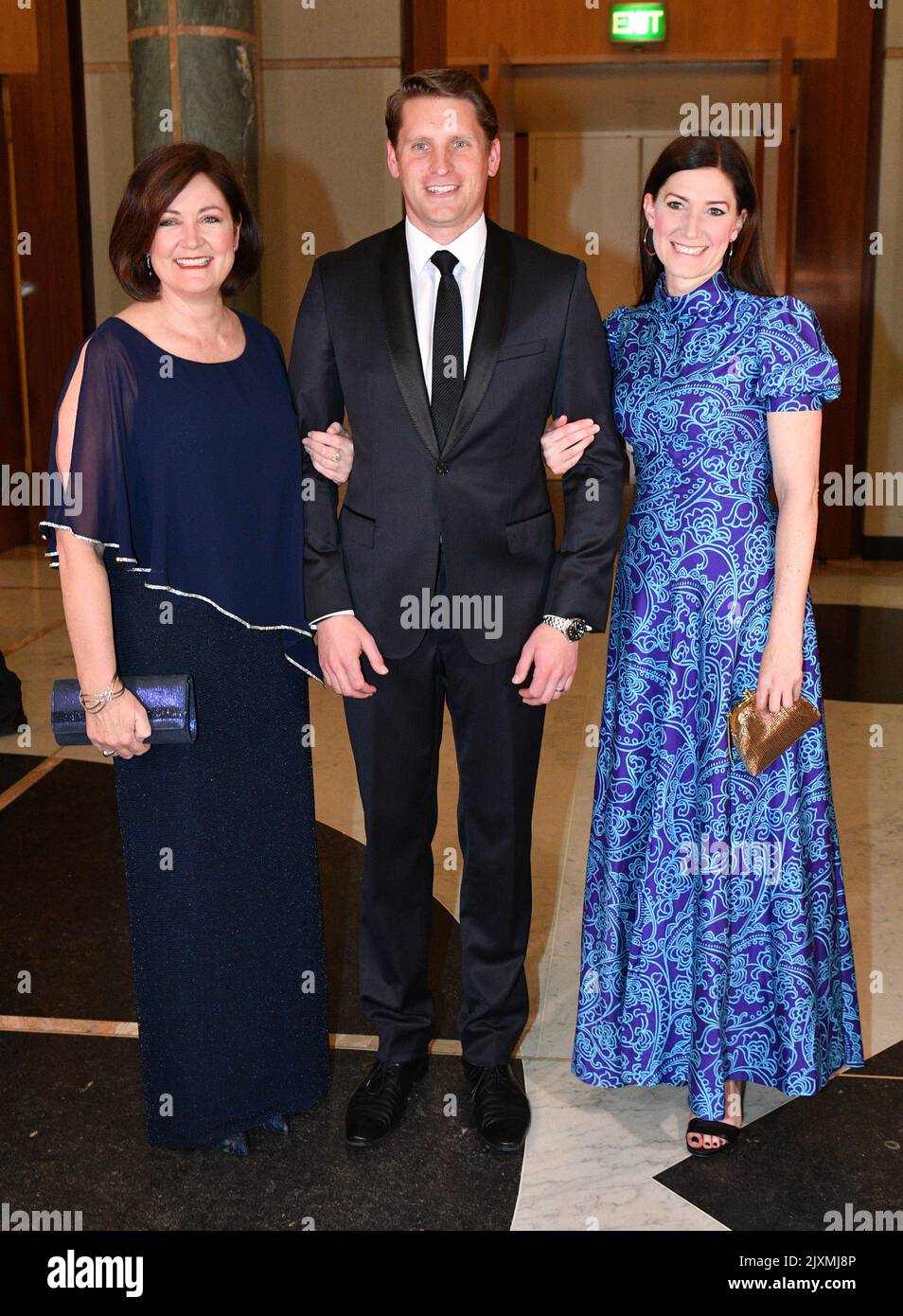 Liberal members Sarah Henderson, Andrew Hastie and Nicolle Flint arrive ...