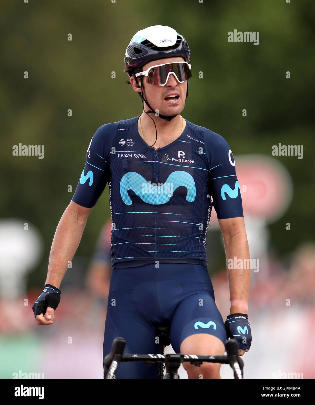 Movistar Team’s Gonzalo Serrano after winning stage four of the AJ Bell ...