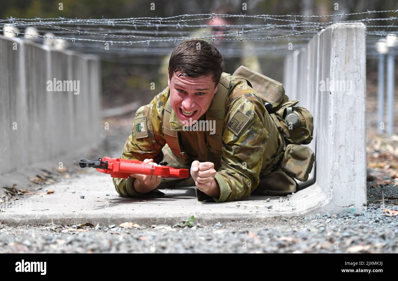 A soldier from Australia's 7th Combat Brigade takes part in a military ...