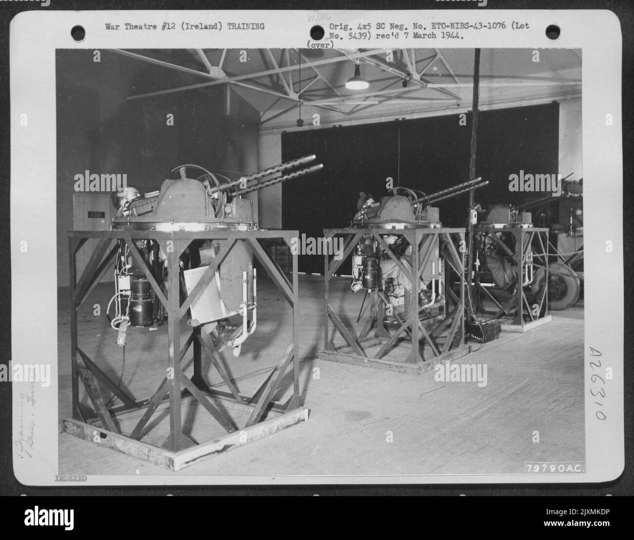 Gun turret assemblies used for training purposes at an Air Force combat ...