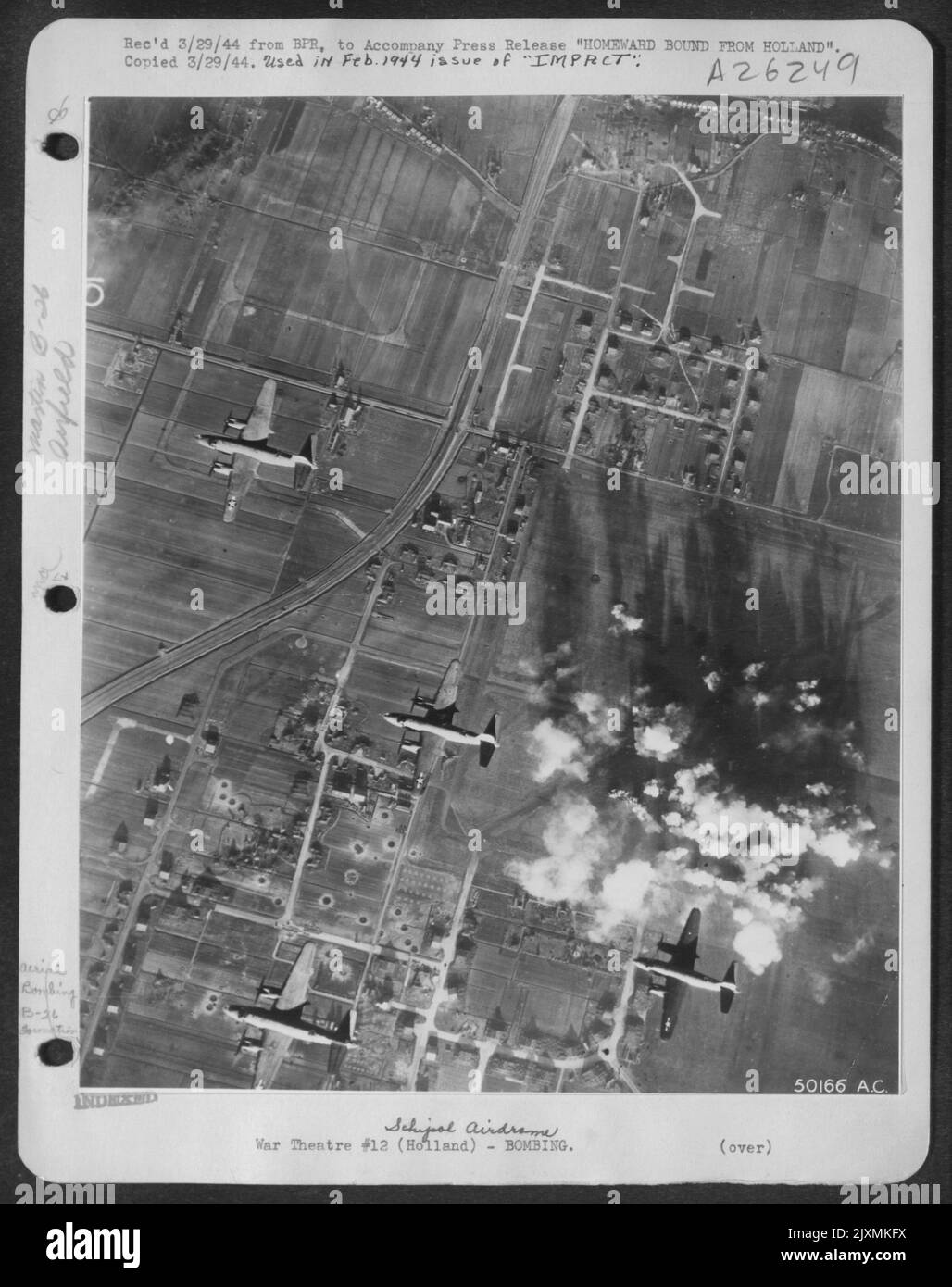 Marauder bombers (B-26) of the U.S. Army 9th Air Force head for home as ...