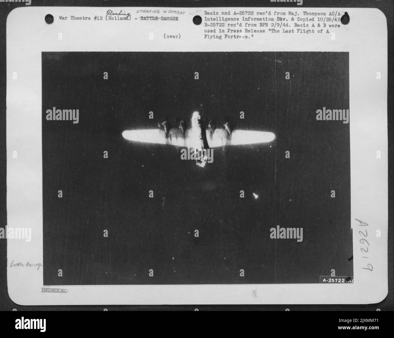 With its tail assembly completely destroyed as the result of a direct ...
