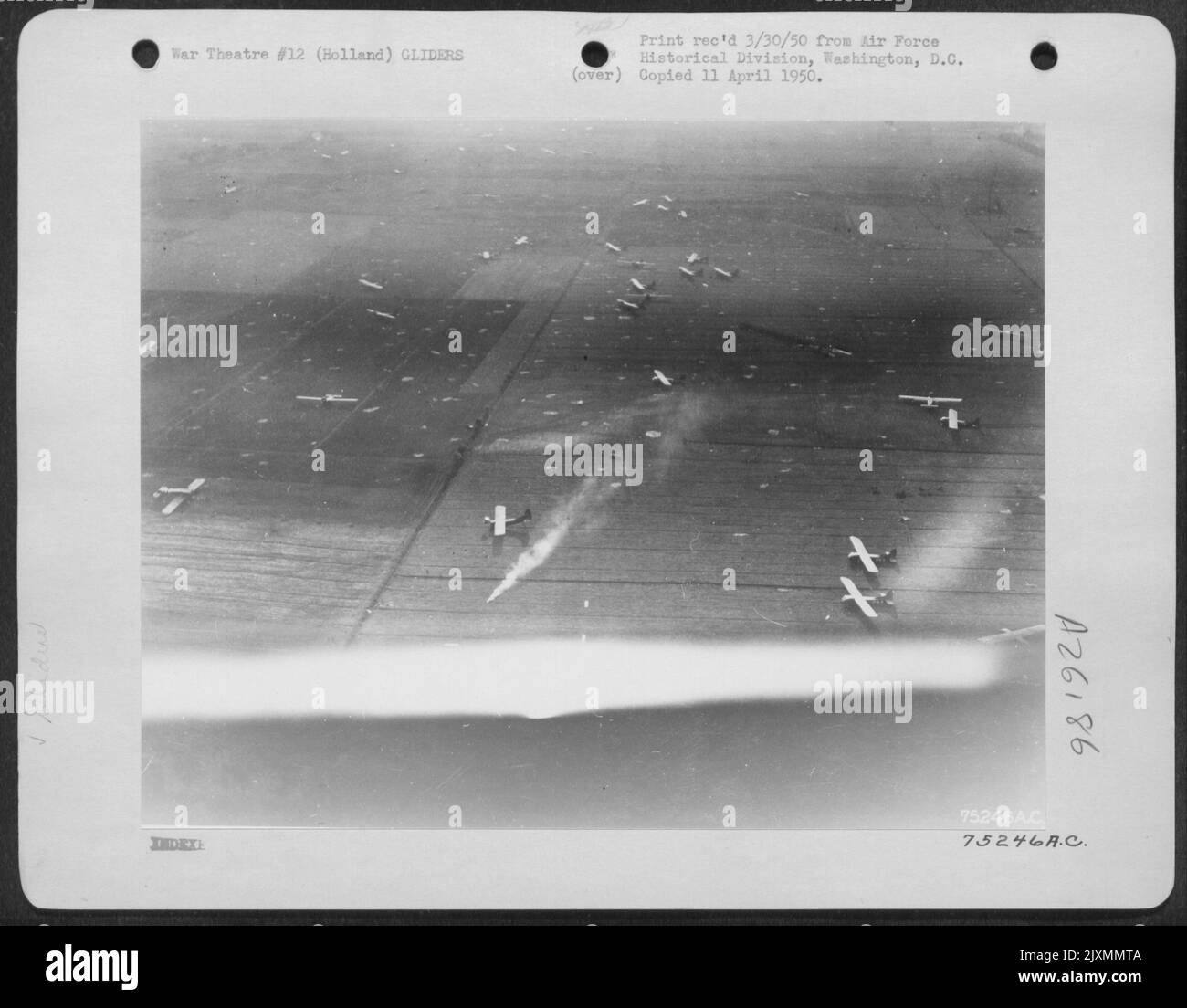 Glider-dotted area where first Airborne Army landed, Holland. 18 ...