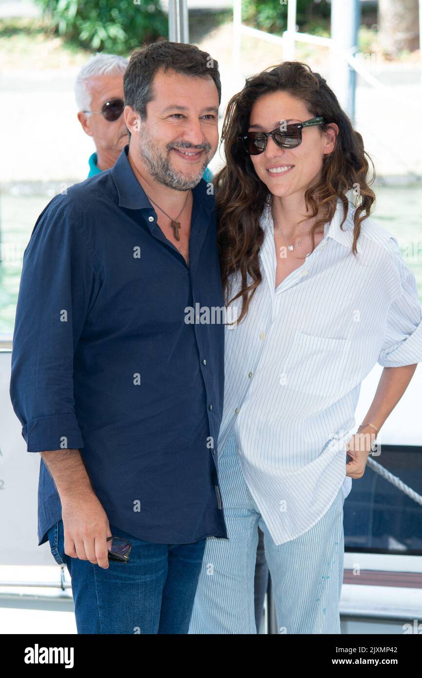 Matteo Salvini and Francesca Verdini leaving the Casino during the 79th ...