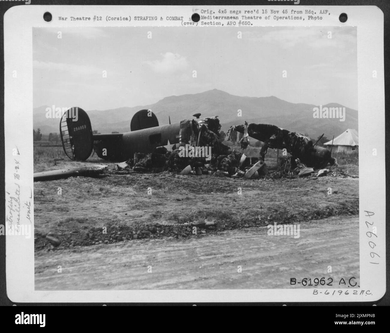All that remains of a Consolidated B-24 "Liberator" of the 340th Bomb ...