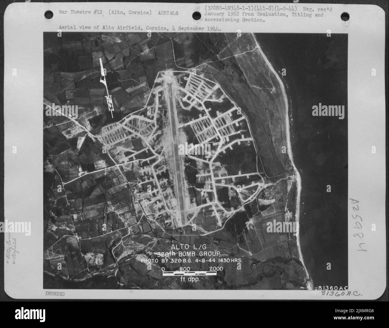Aerial View Of Alto Airfield, Corsica, 4 September 1944 Stock Photo - Alamy