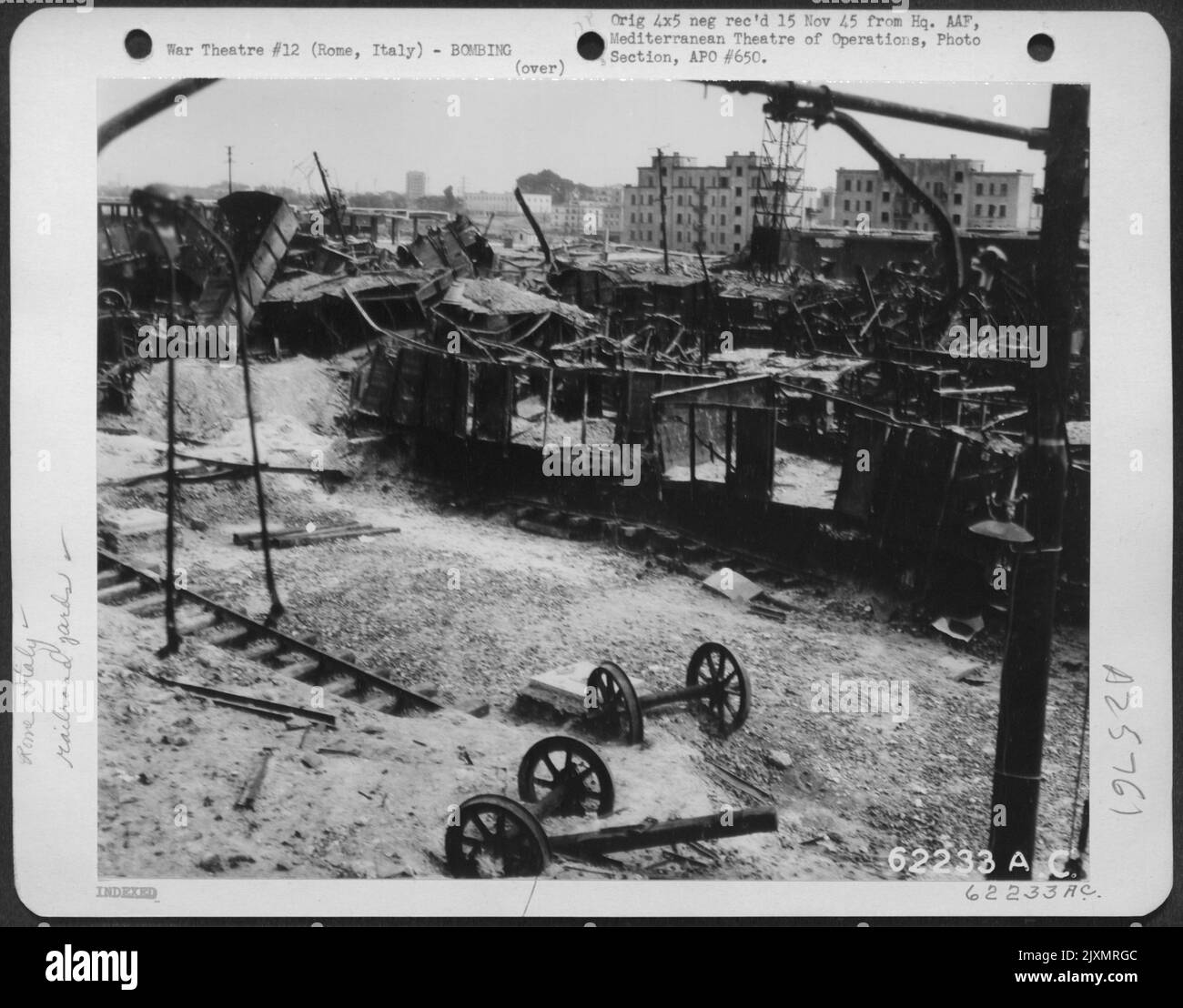 Bomb Damage To Railroad Cars In The Ostiense Railroad Yards On The ...