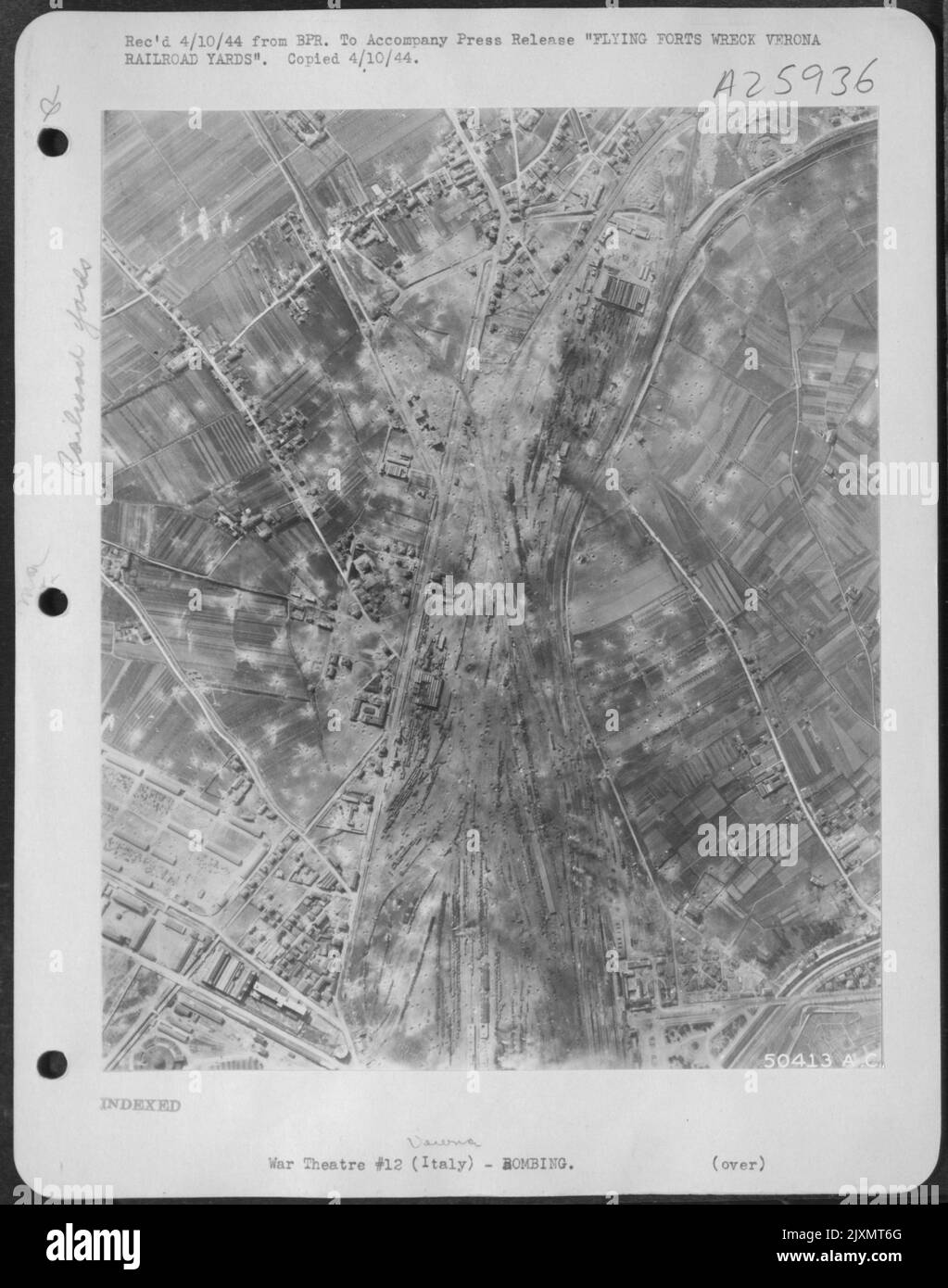 Photograph, taken after B-17 Flying Fortresses of the 15th AAF had ...