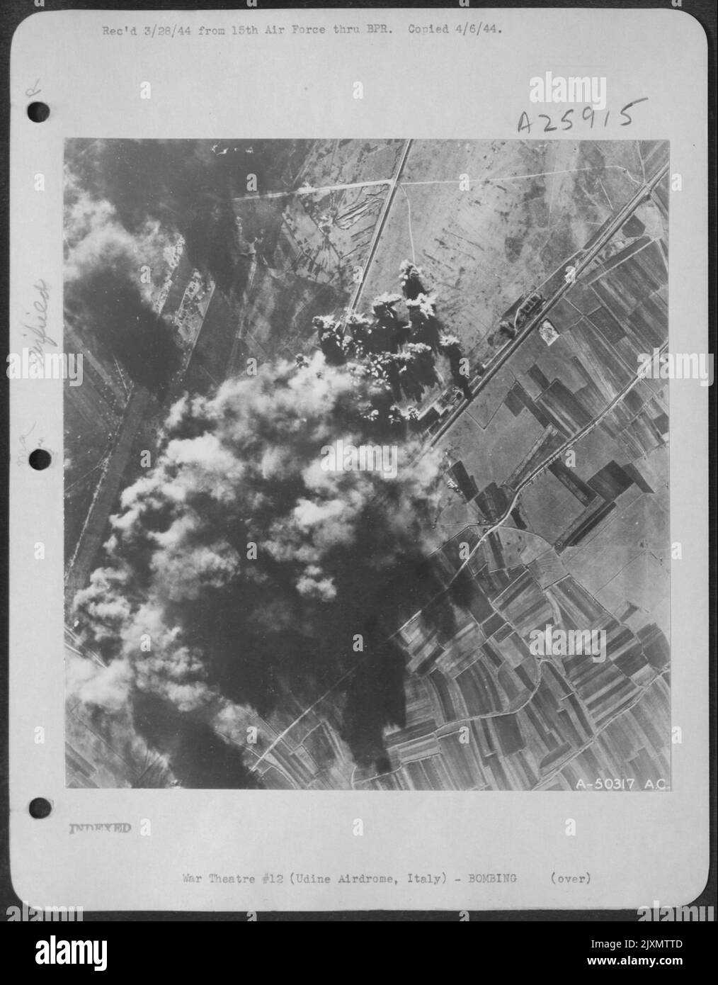 As the bombers turn for home, the Aiming Point on Udine Airdrome is ...