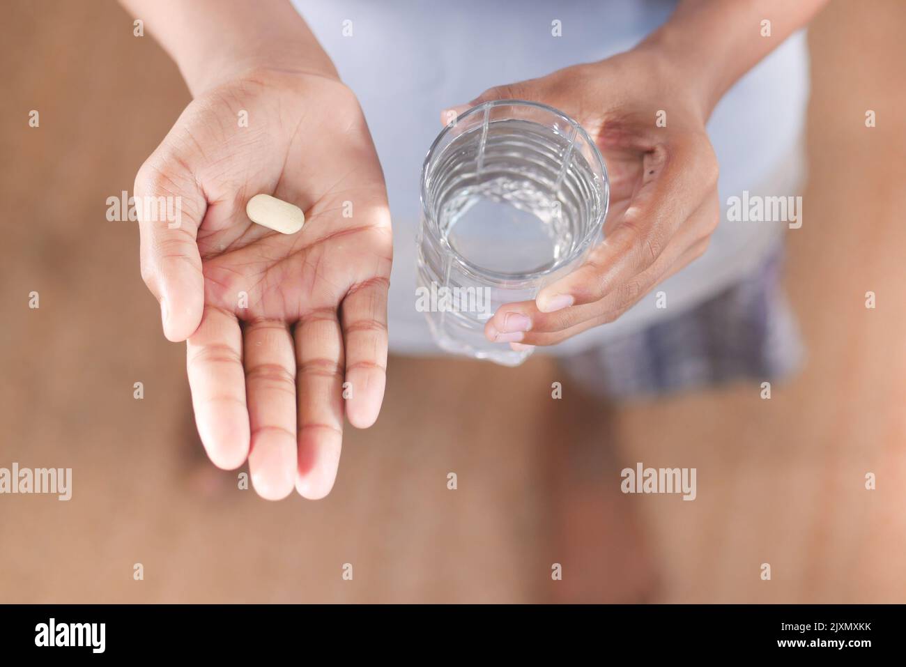 Top view man hand take hi-res stock photography and images - Alamy