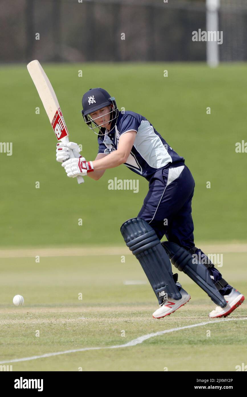 Meg Lanning of Victoria plays a shot during the Women's National ...