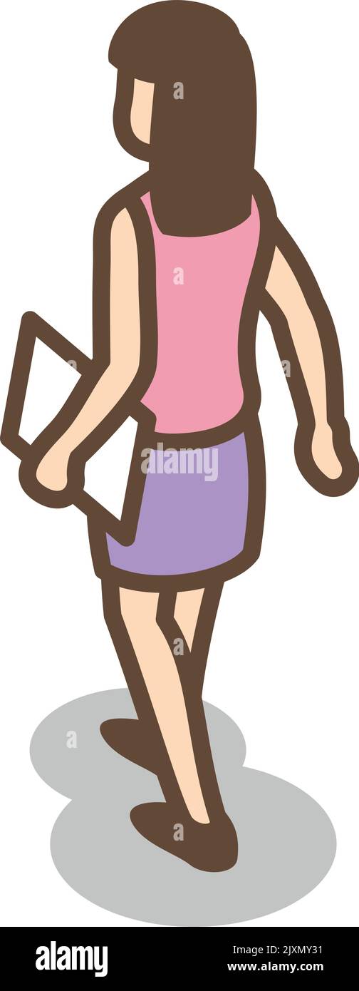 Cartoon illustration business document walking hi-res stock photography ...