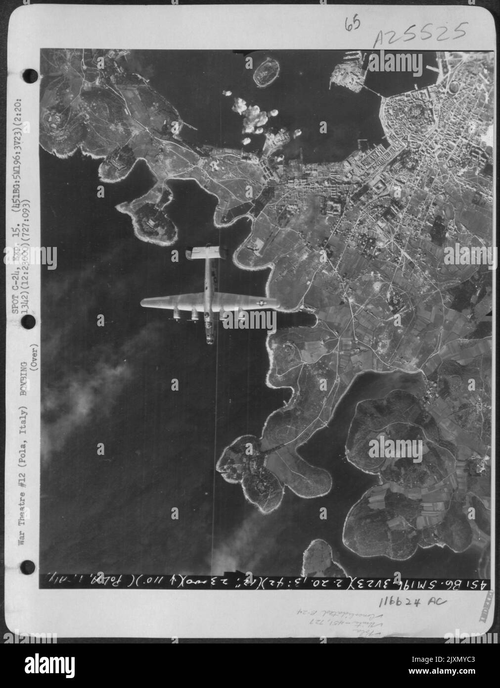 A Consolidated B-24 Of The 451St Bomb Group, 727Th Bomb Squadron, Flies ...