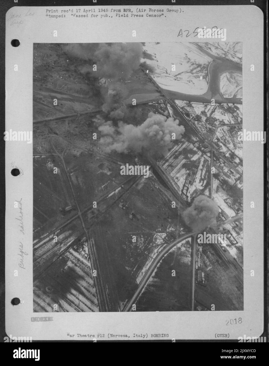 Railroad Bridges At Nervesa, Italy, Were Hit 10 February 1945, By ...
