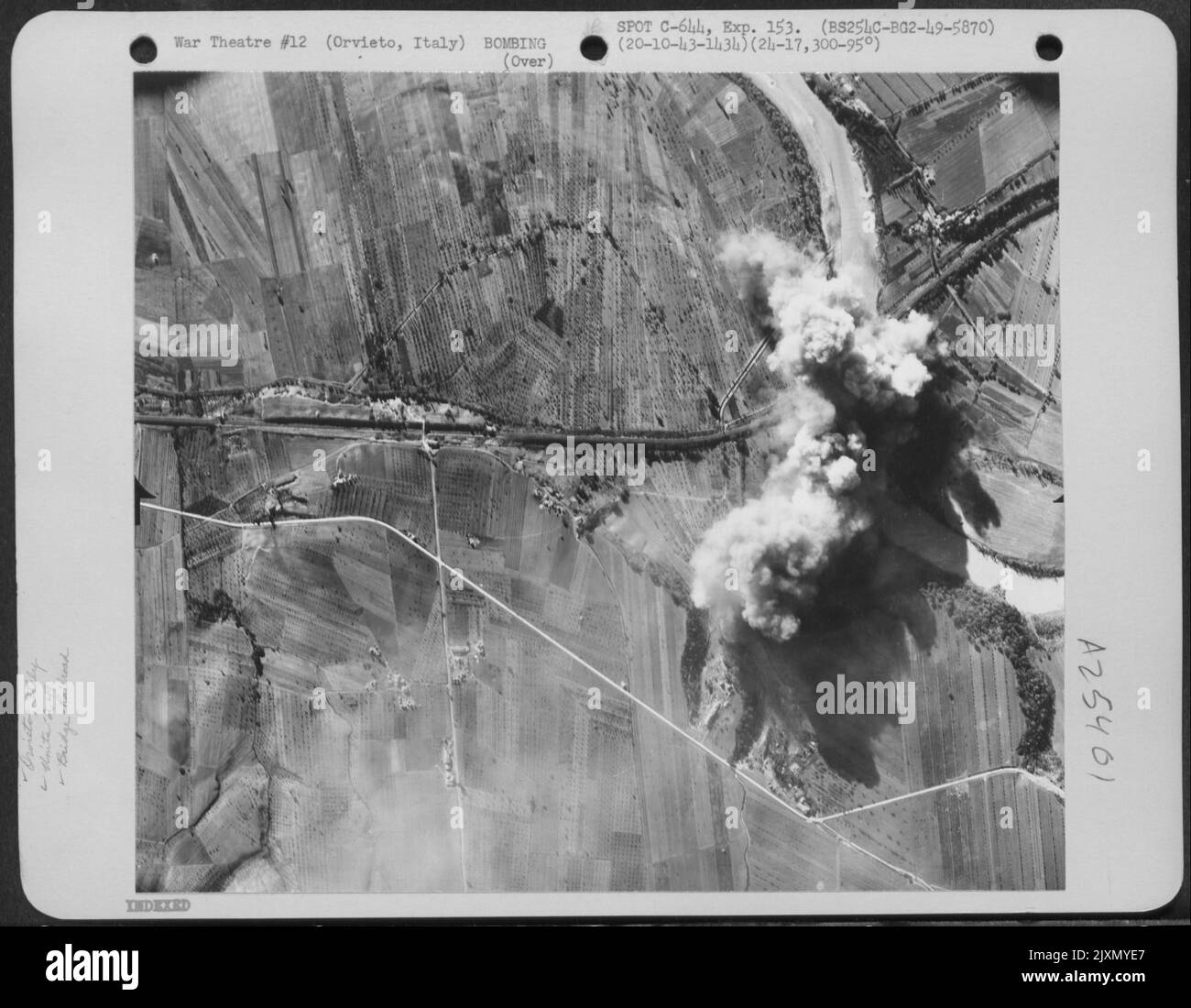 Bomb Bursts Cover The Railroad Bridge At Orvieto, Italy, 45 Miles North ...