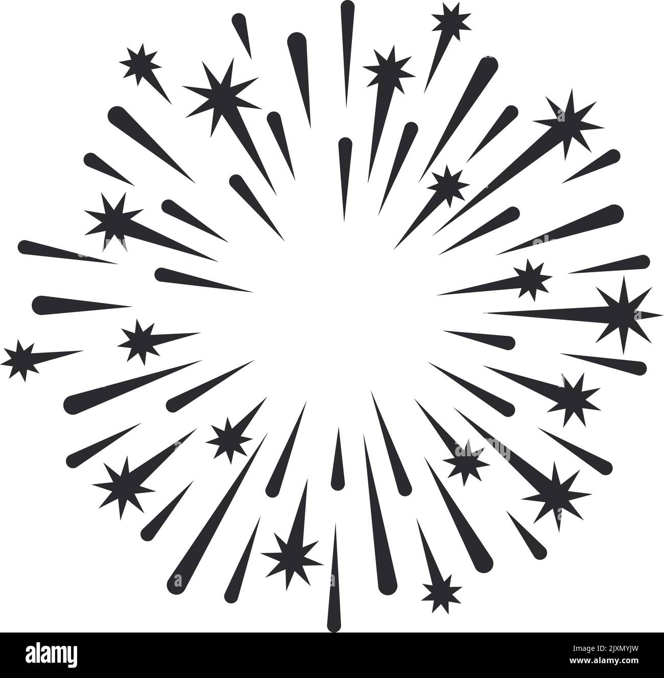 Festival show lights icon. Black line firework Stock Vector Image & Art ...
