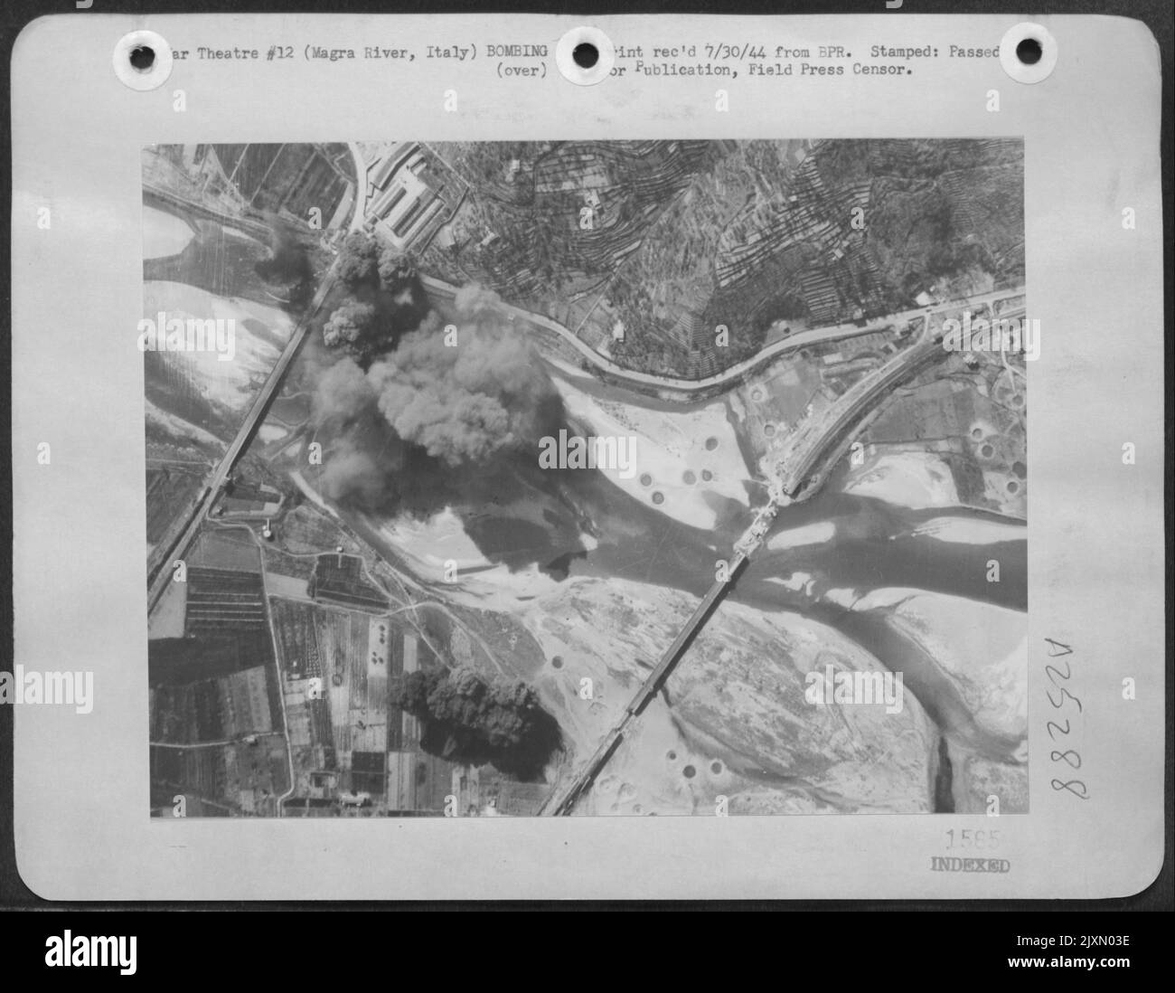 Closeup Shows The Bomb Pattern Growing, But Mostly Missing The Aiming ...