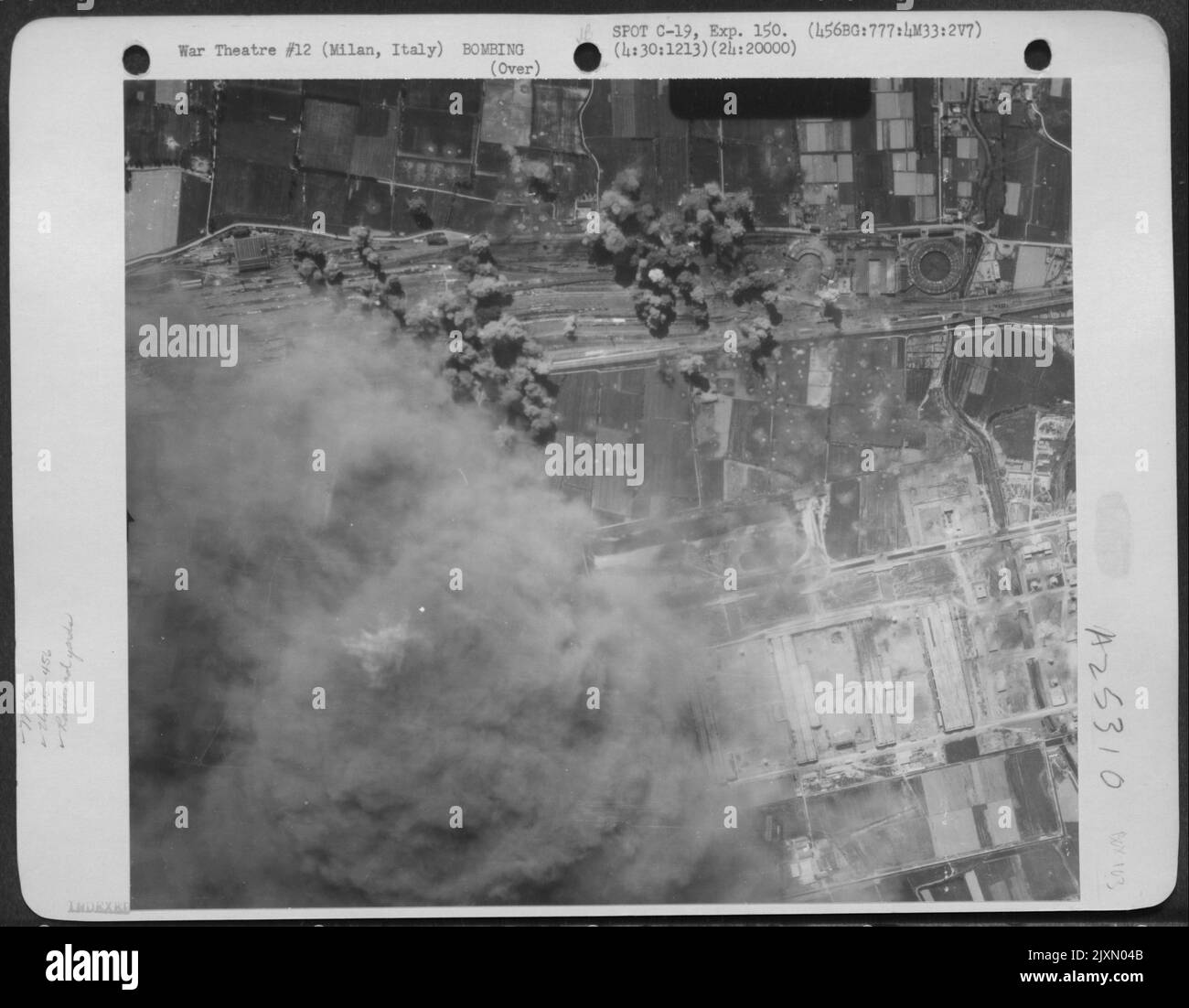 Bombs Burst On The Marshalling Yards At Milan, Italy On 30 April 1944 ...