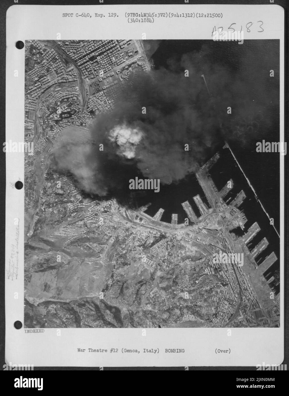 A Huge Column Of Black Smoke Rises Over The Sub Pens At Genoa, Italy ...