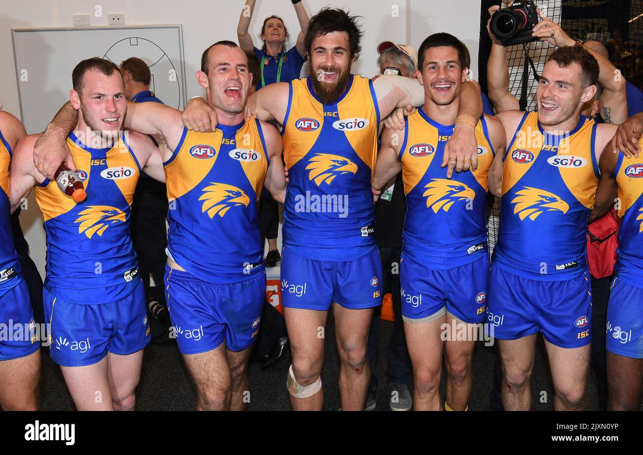 (L-R) Daniel Venables, Shannon Hurn, Josh Kennedy, Liam Duggan and Luke ...