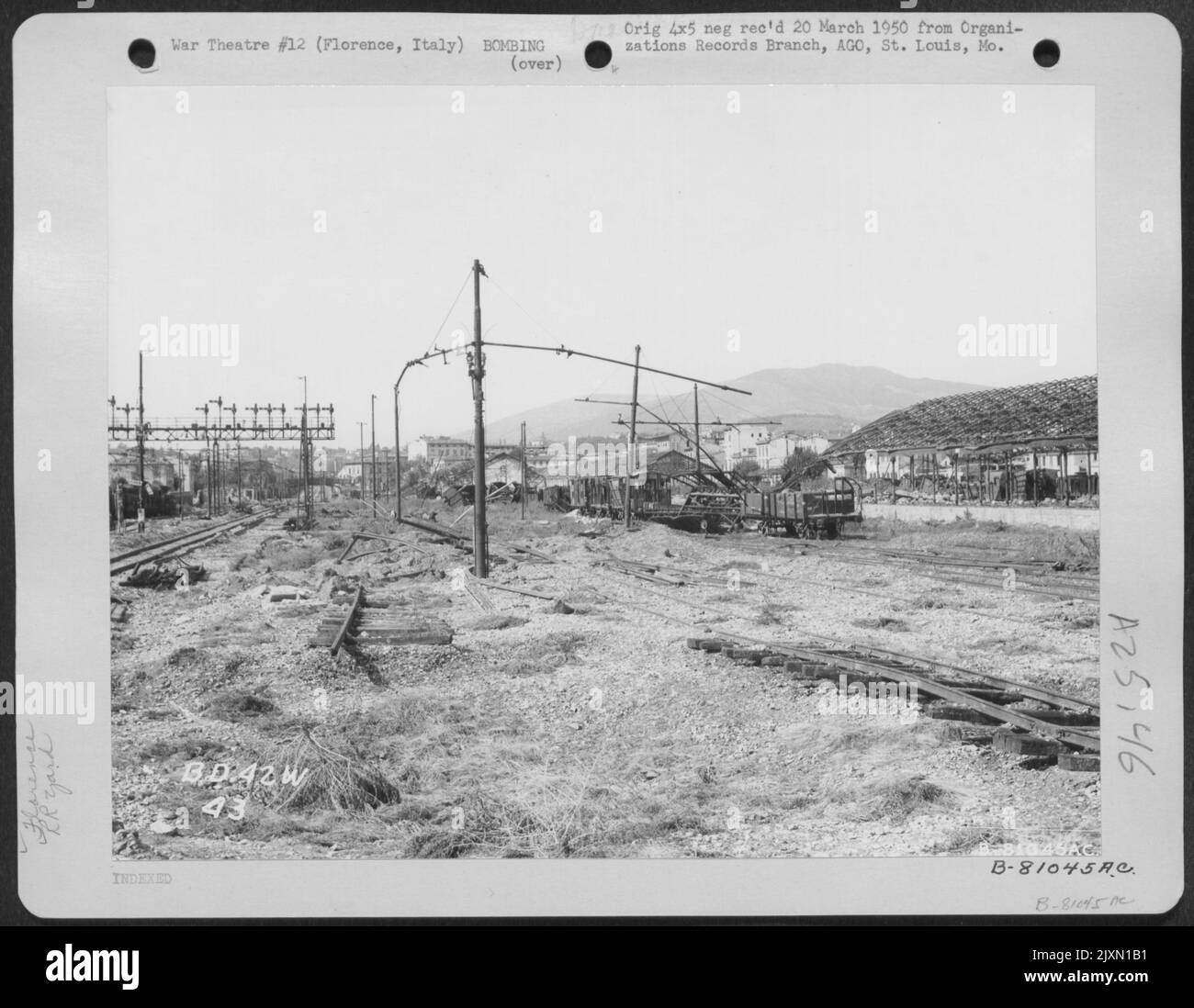 Bomb Damage To The Marshalling Yards At Florence, Italy. These Yards ...