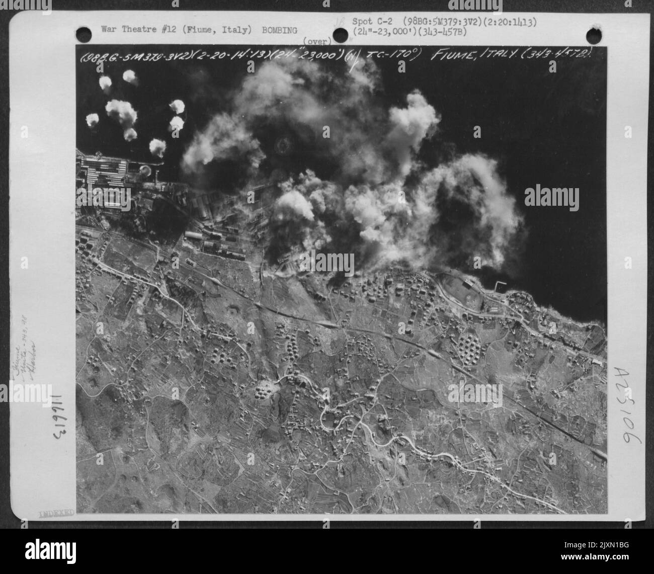 Smoke Billows From Bomb Bursts At Fiume, Italy, On 20 February 1945 ...