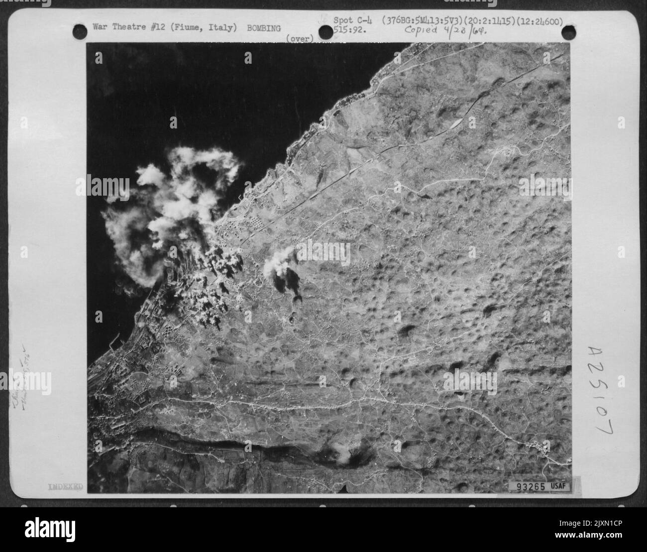 Bombs Burst On The Enemy Installations At Fiume, Italy During A Mission ...