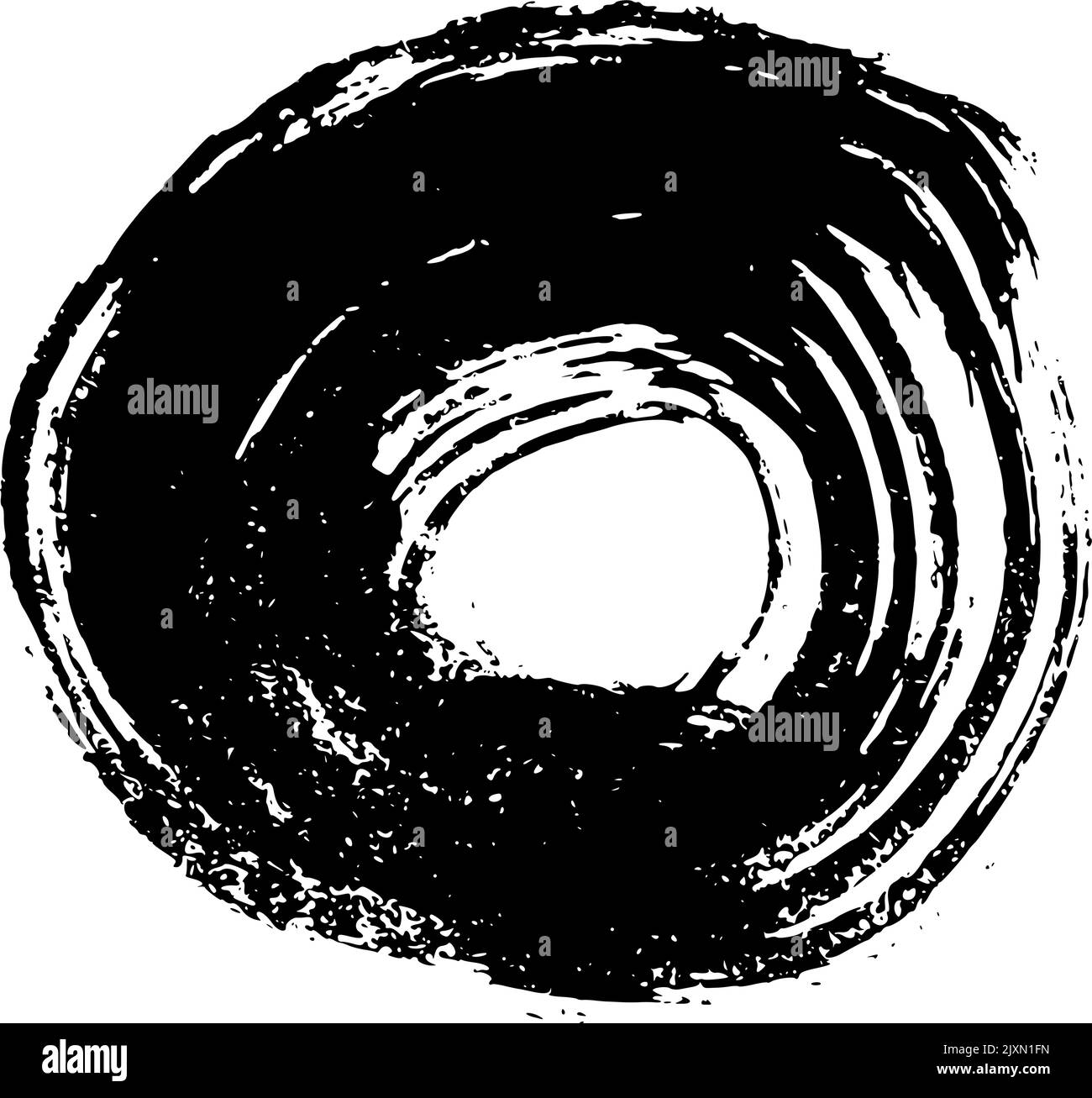Round brush marks. Black paint scribble circle Stock Vector Image & Art ...