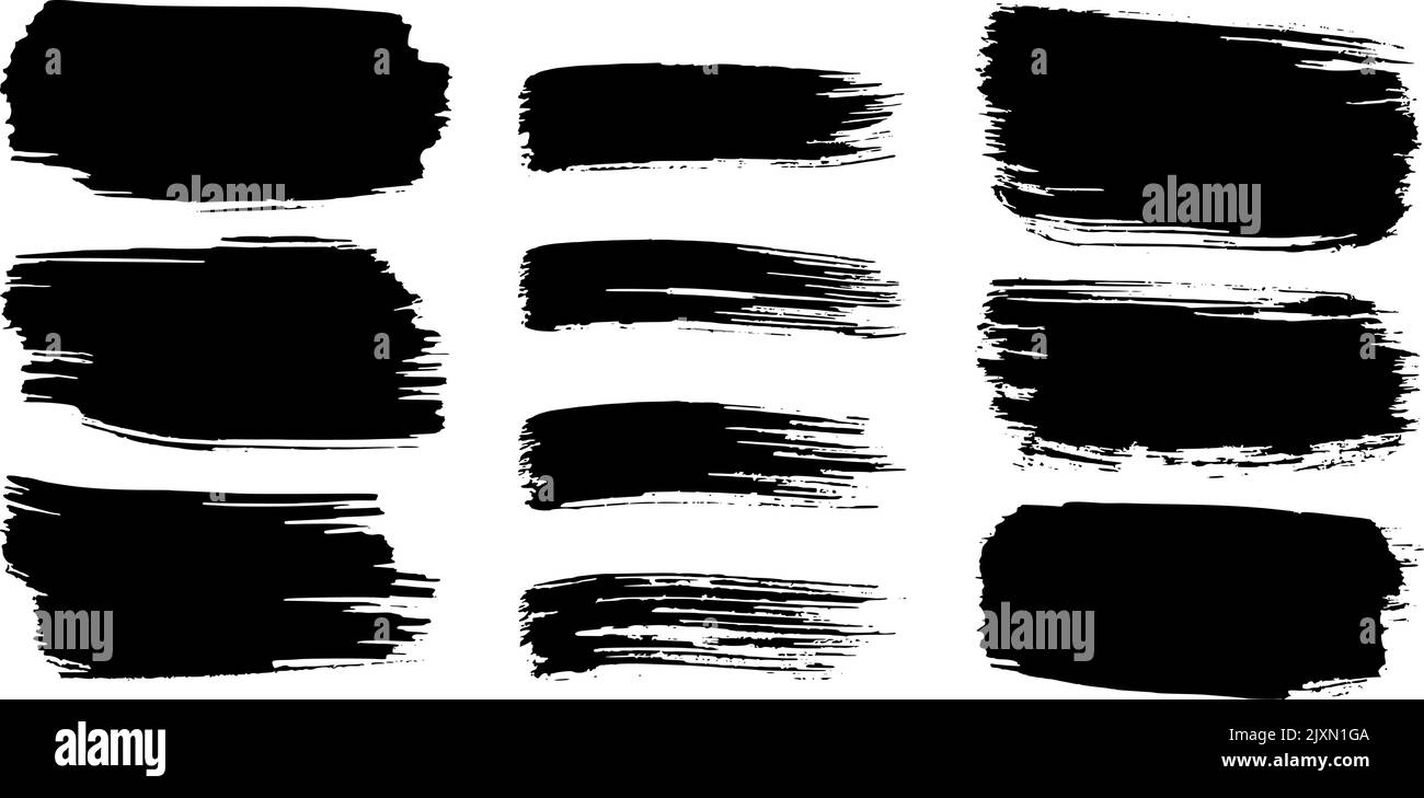Black brush marks. Hand drawn grunge texture Stock Vector Image & Art ...