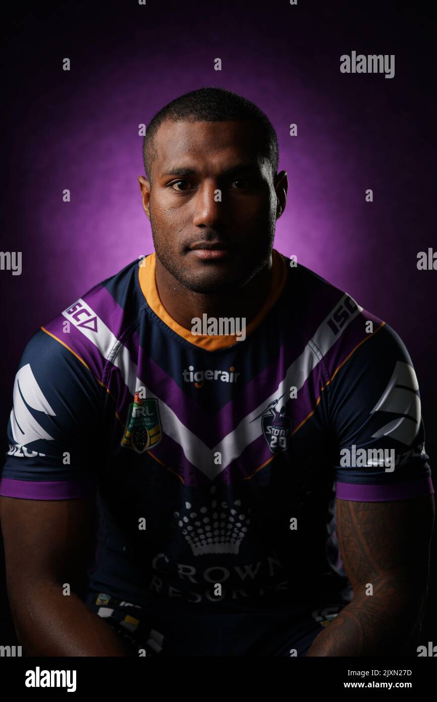 Melbourne Storm player Suliasi Vunivalu poses for a portrait during a ...