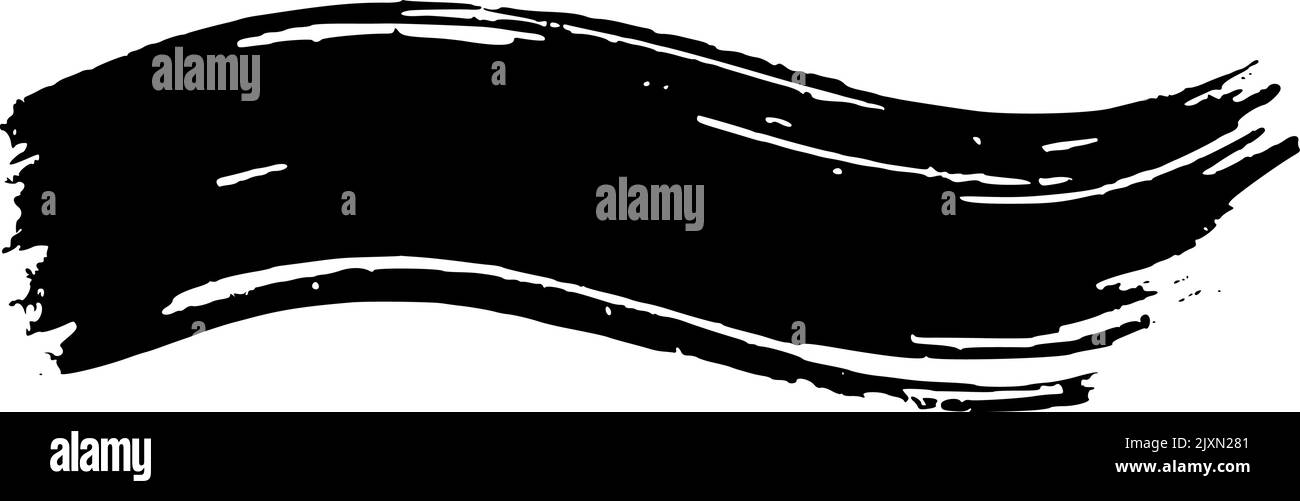 Black dash sign. Rough texture brush stroke Stock Vector Image & Art ...