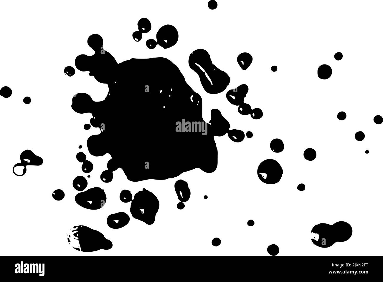 Black ink splash mark. Grunge paint drip texture Stock Vector Image ...