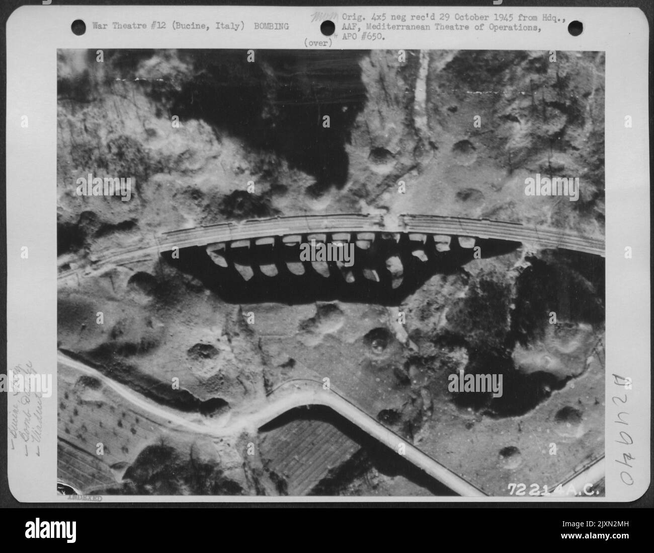 Bomb Damage To Bucine Viaduct, Italy, After An Attack By Planes Of The ...