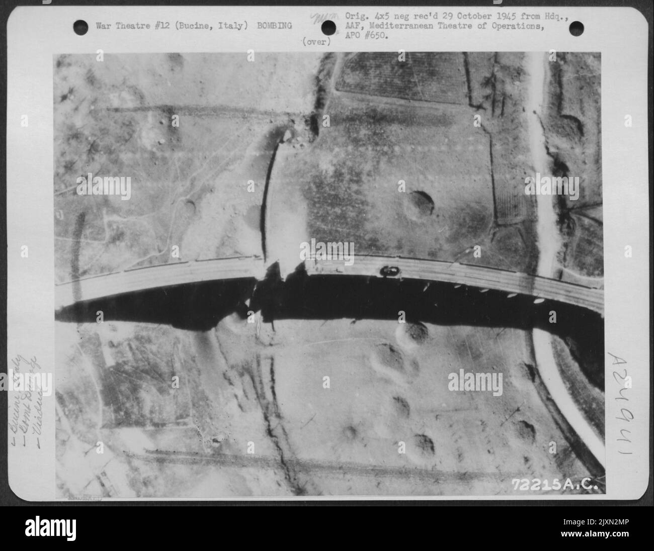Bomb Damage To Bucine Viaduct, Italy, After An Attack By Planes Of The ...