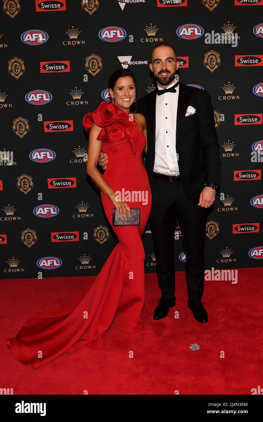 Steele Sidebottom and partner Alisha Edwards pose for a photograph on ...