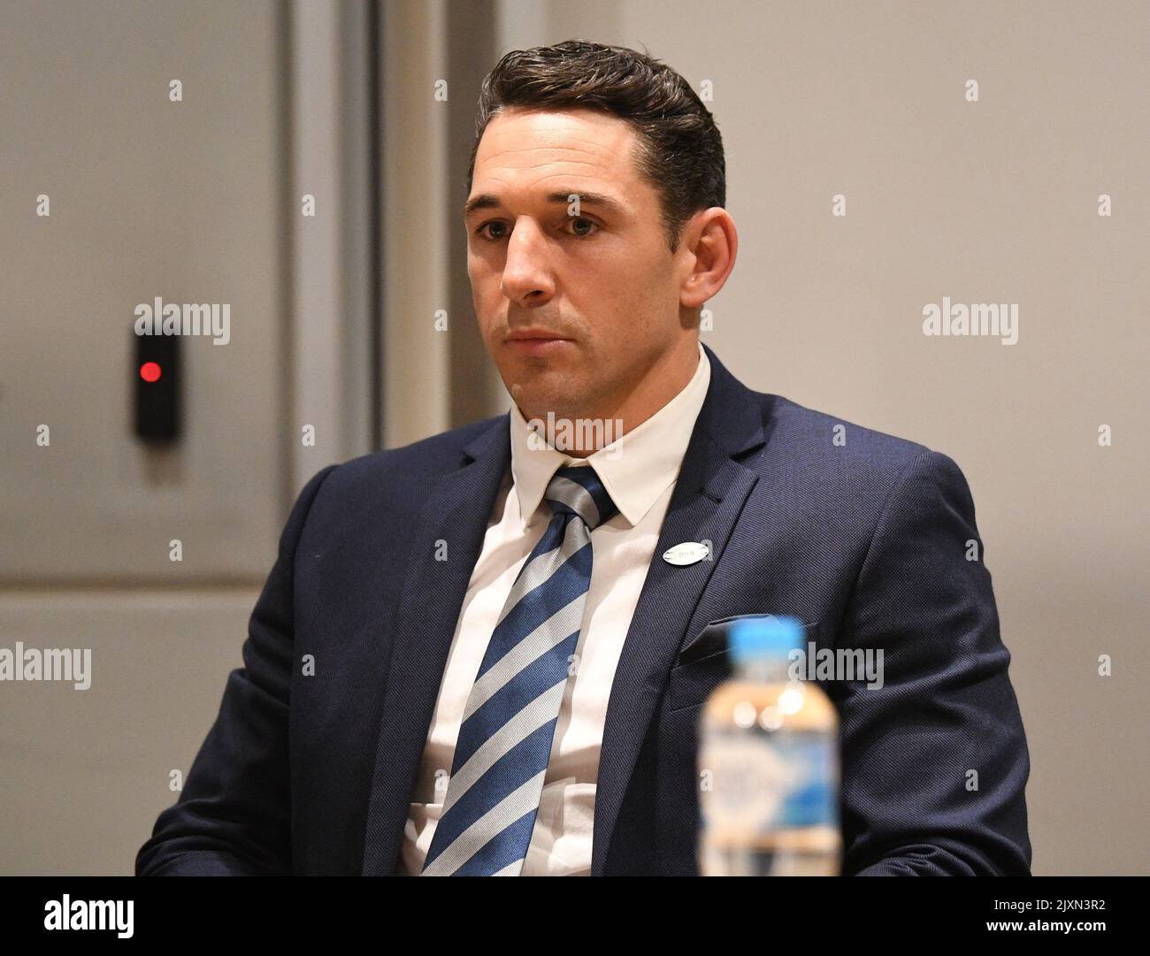 Melbourne Storm NRL player Billy Slater is seen at NRL Central for his ...