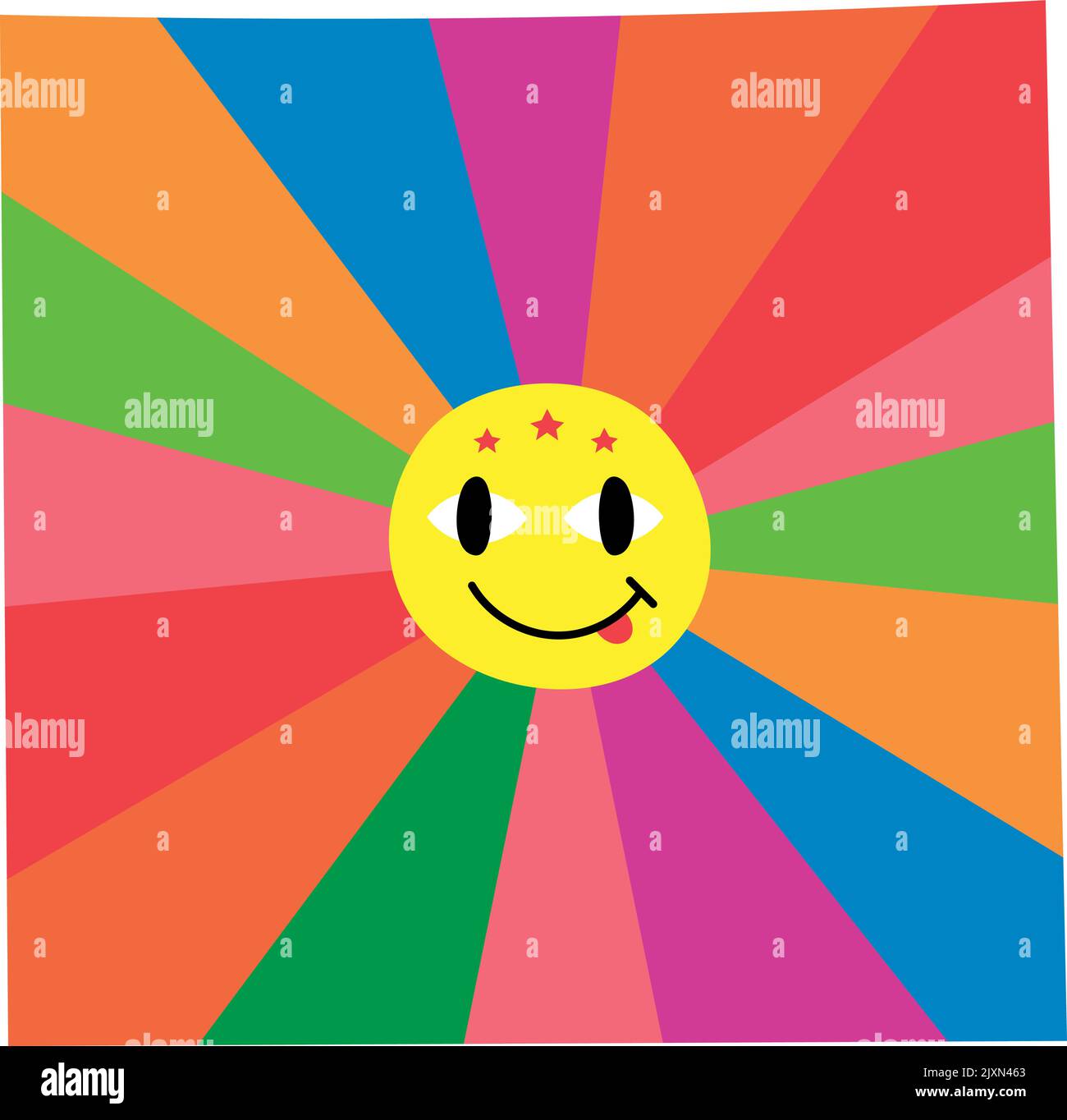Psychedelic retro smiley Stock Vector Images - Alamy