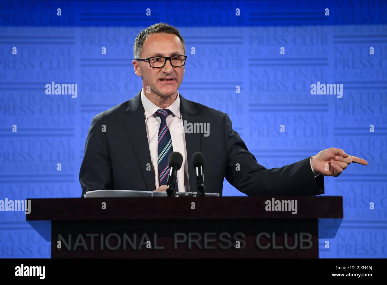Australian Greens leader Richard Di Natale speaks during his address to ...