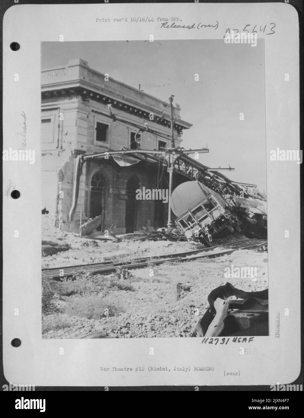 ITALY-Totally wrecked was the railyard and station at Rimini, weeks ...