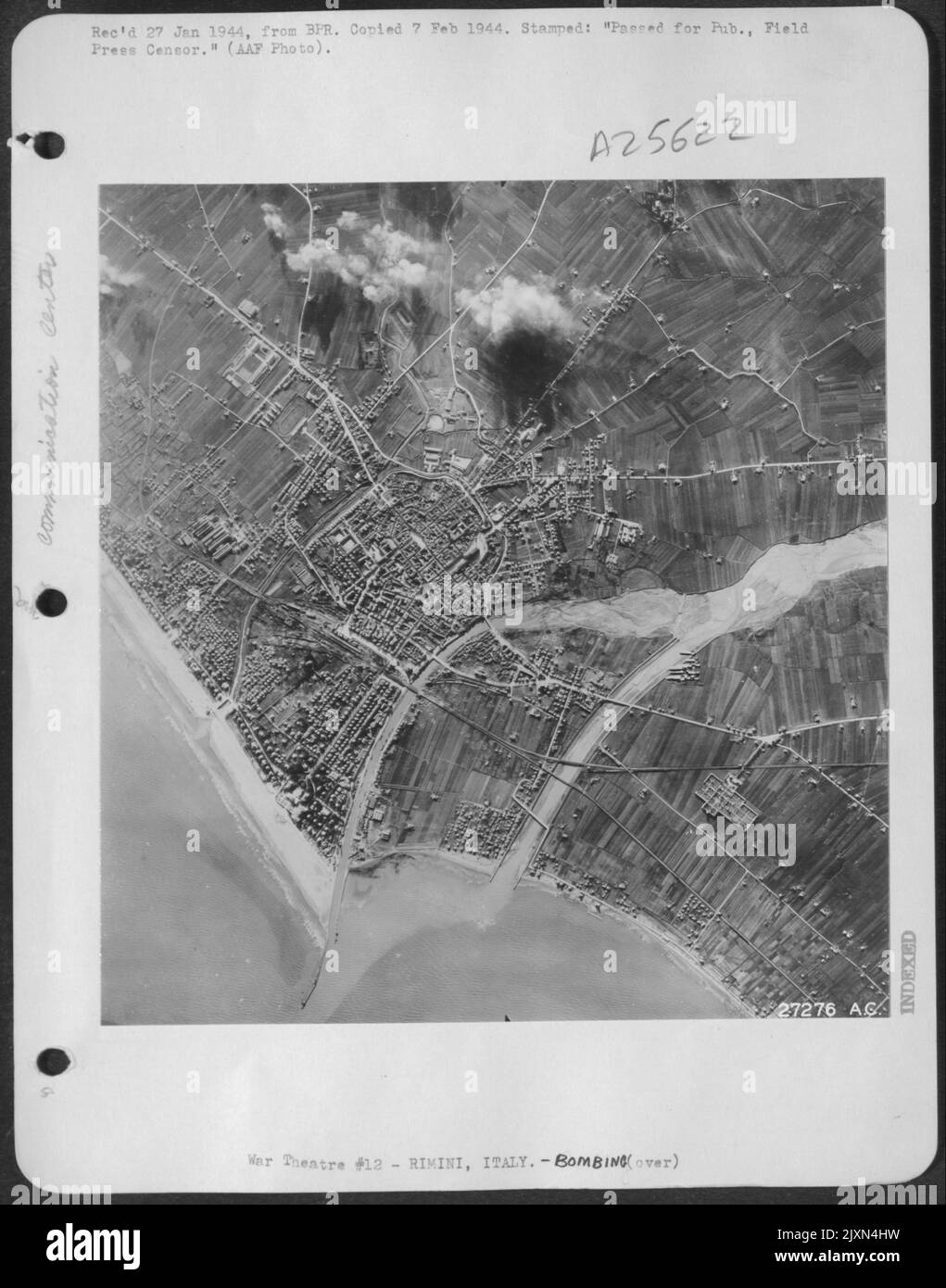The important German communications center, the town of Rimini, on the ...