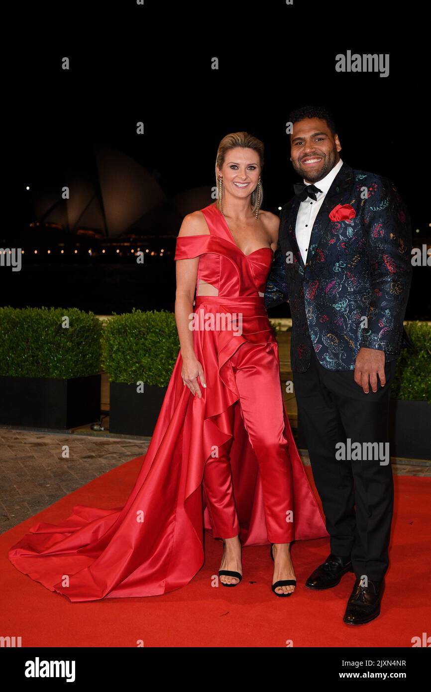 Brisbane Broncos player Sam Thaiday and wife Rachel arrive at the Dally ...