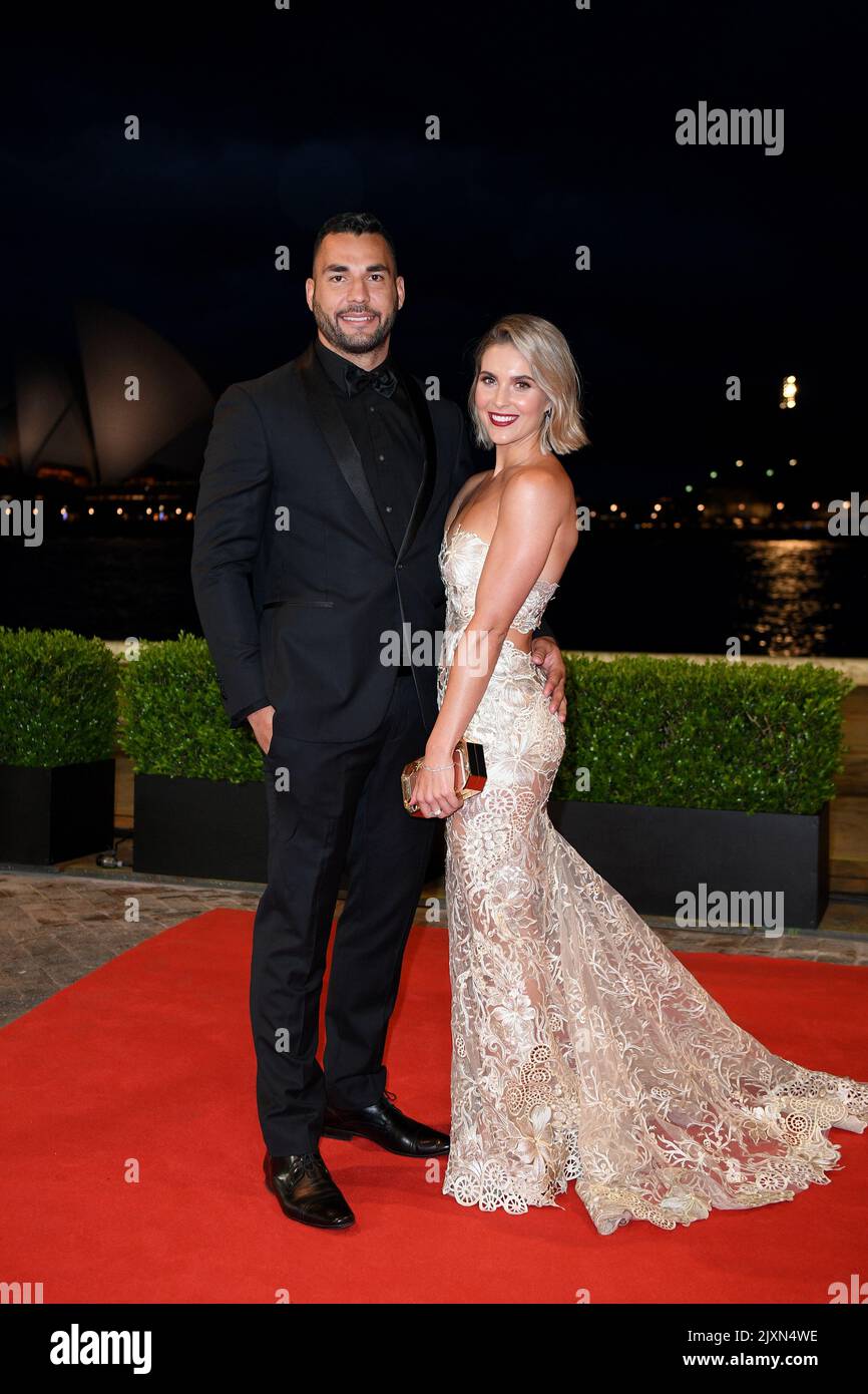 Gold Coast Titans player Ryan James and wife Anna arrive at the Dally M ...