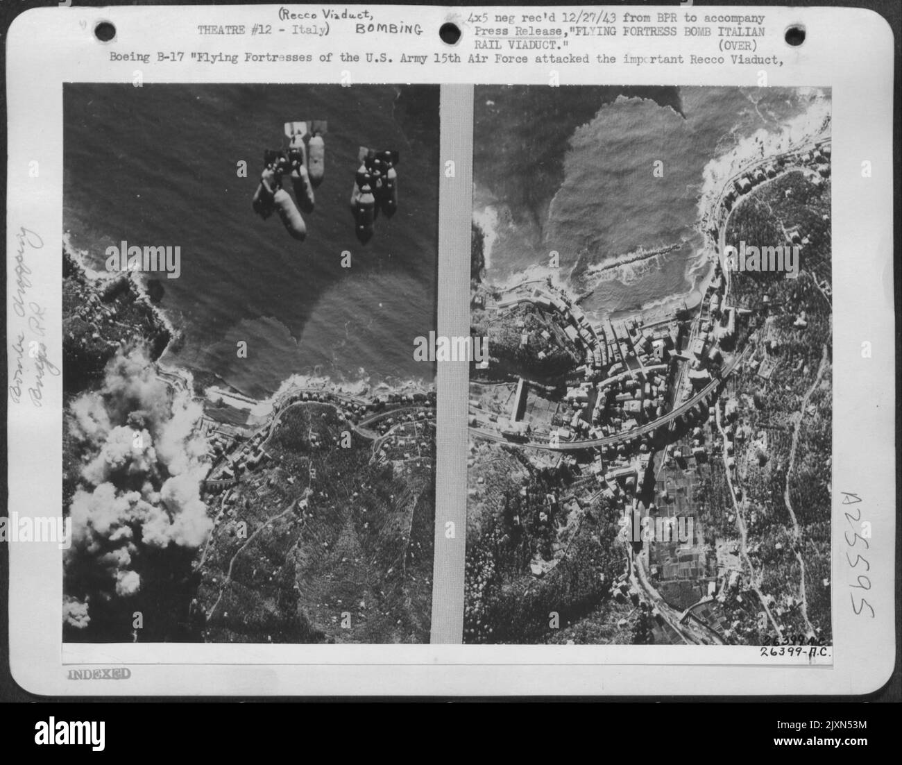Boeing B-17 "Flying Fortresses of the U.S. Army 15th Air Force attacked ...